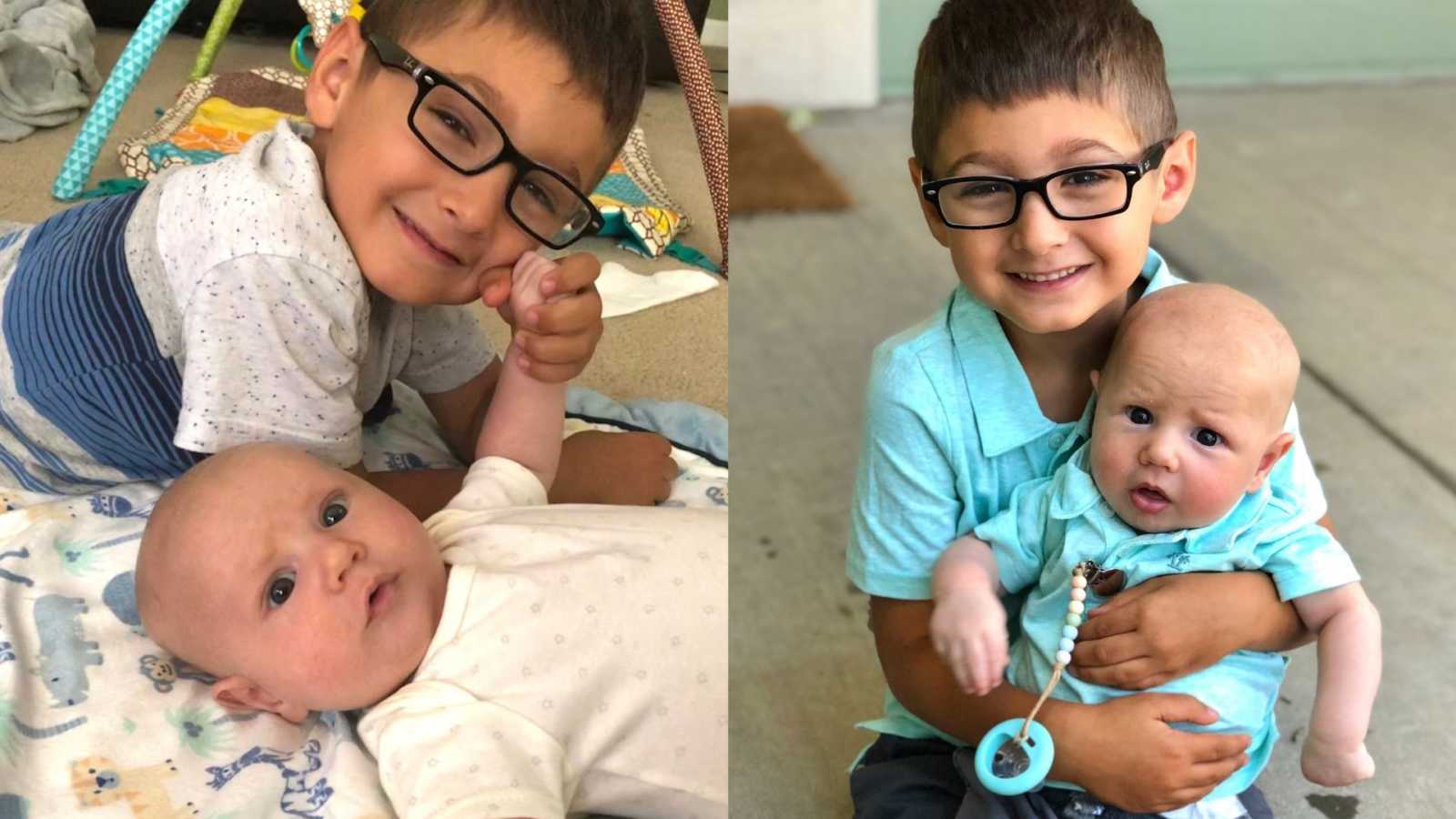 ‘You got a baby BROTHER!’ He jumped up. ‘YES! I knew it was a brother ...